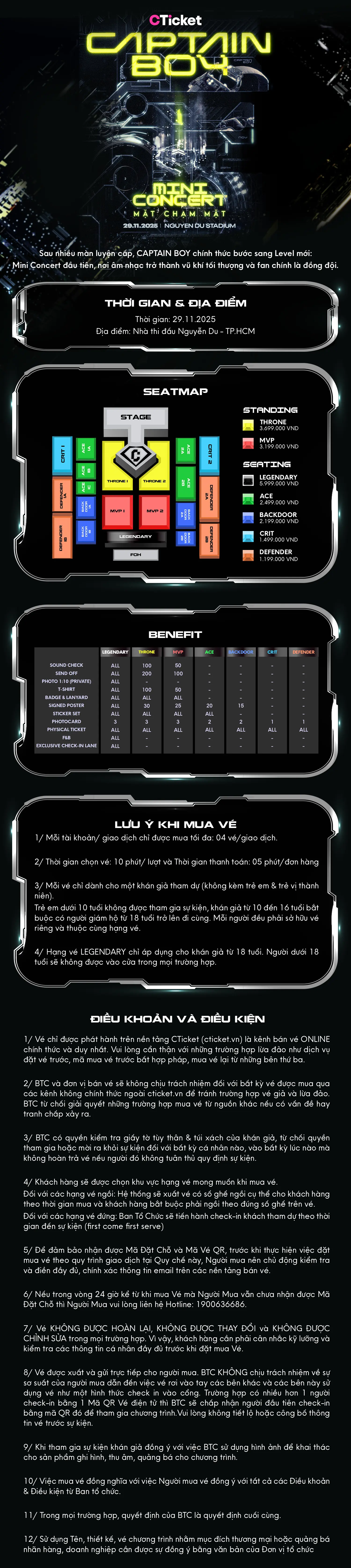 CAPTAIN BOY MINI CONCERT "MẶT CHẠM MẶT" | CTicket
